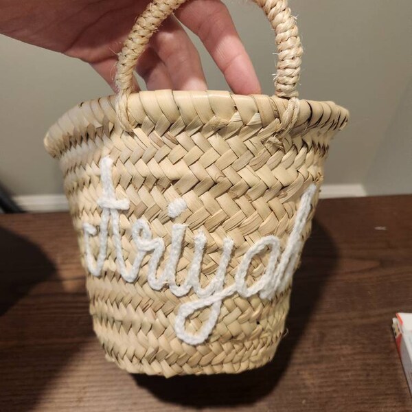 Flower Girl Proposal, Flower Girl Basket, Personalized Straw Basket ...