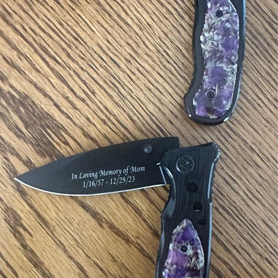 Funeral Flower Knife, Memorial Knife, Knife Made With Flower Petals ...