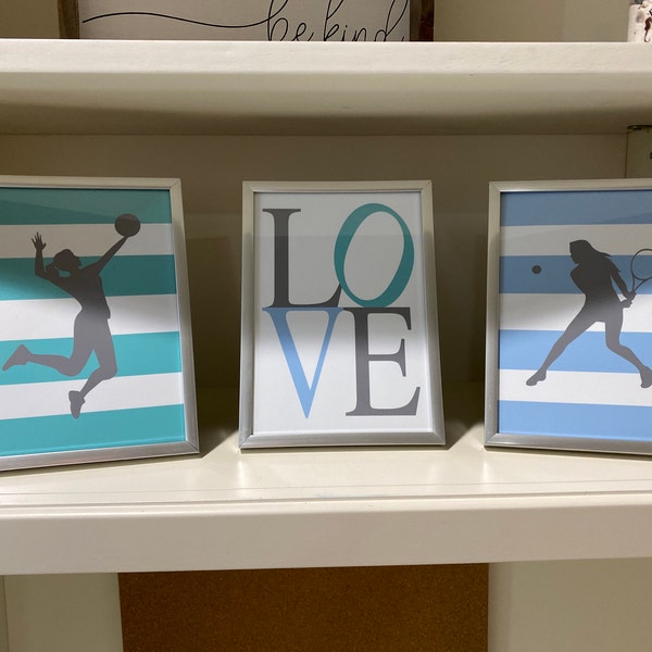 Volleyball Wall Art, Girls Volleyball Wall Decor, Girls Sports Decor ...