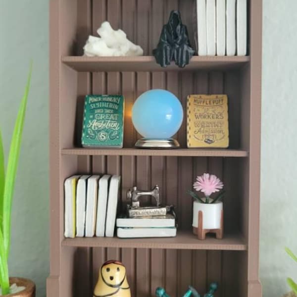3D Printed Mini Bookshelf Decor, 1:12 Scale Bookcase Gift - Etsy