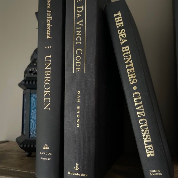 Black Books W/ Gold, Silver, Copper or Multicolor | Vintage Decorative ...