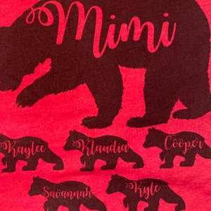 Personalized Mimi Bear Shirt With Grandkids's Names Mimi Bear Shirt ...