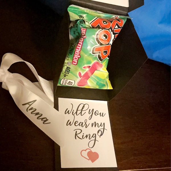 Ring Pop Proposal Box | "will You Wear My Ring?" Funny Engagement Gift ...