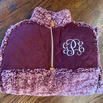 Monogram Sherpa Pullover Monogrammed Sherpa Quarter Zip Monogram ...