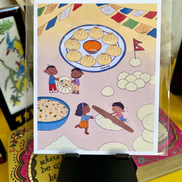 Momo Art Print, Nepali Dumpling, Nepal, Cute Food, Kathmandu, Food ...