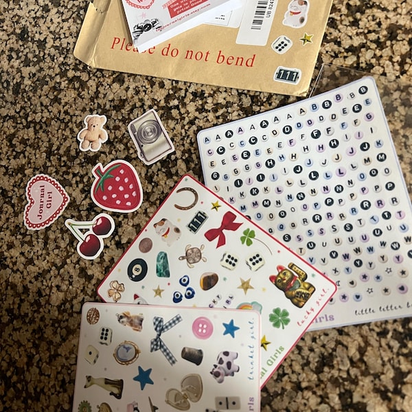 Alphabet Keyboard Stickers • Letter Stickers for Junk Journal ...