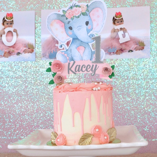Elephant Cake Topper, Elephant Topper, Cake Topper, Birthday Elephant ...