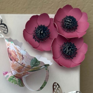 Flower Template 5 Paper Flower PDF SVG DXF Png Silhouette | Etsy