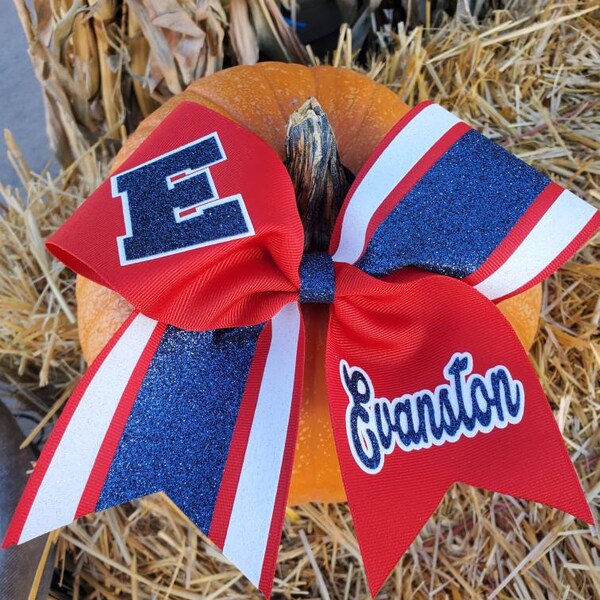 Custom Stripes and Tails Cheer Cheerleading Bow - Etsy