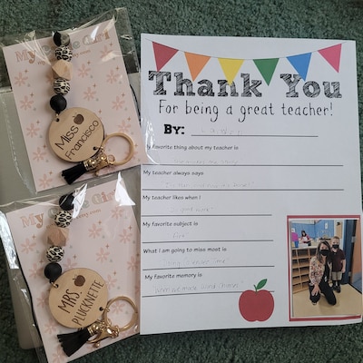 Teacher Lanyard With Name, Beaded Lanyard for Keys or ID Badge ...