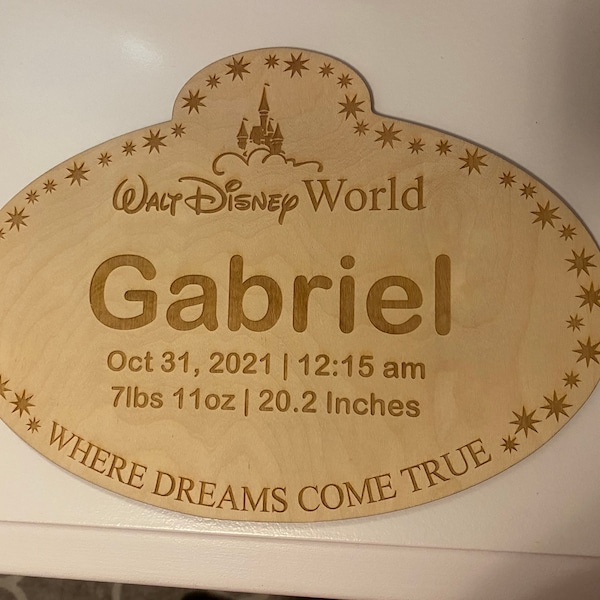 Wooden Plaque Inspired by Disney Cast Member Badges, Wooden Plaque ...
