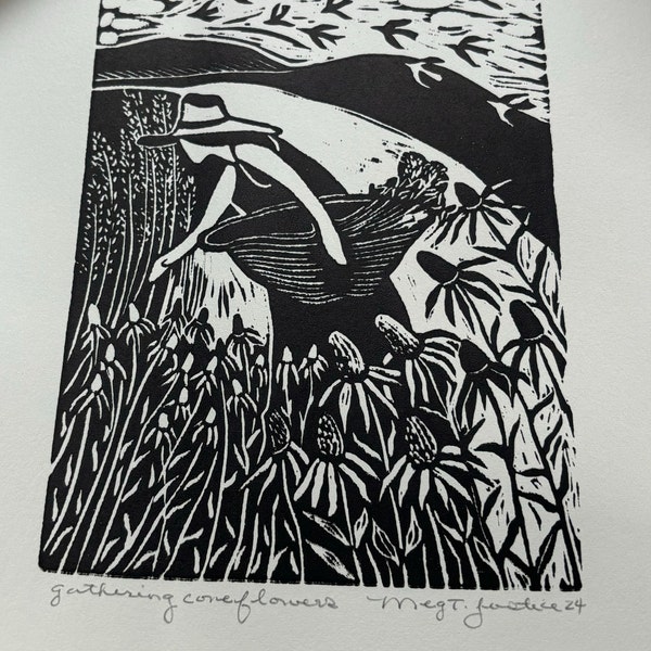 The River Ballet Linocut in Blue,otter Linocut,kingfisher Linocut ...