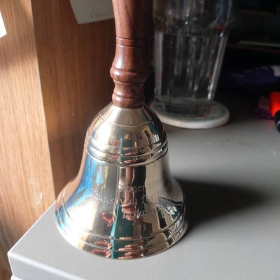 Personalised Brass Hand Bell. Engraved With Your Message Perfect for ...