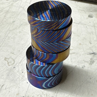 1 Diameter X 1 Length Titanium Damascus Piece - Etsy
