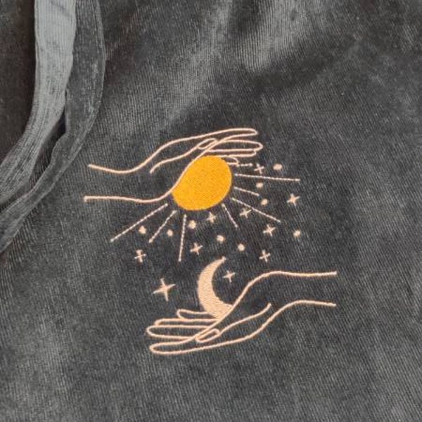 Sun and Moon Embroidery Design - 6 Sizes Instant Download - Etsy