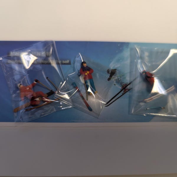 3 Pcs Miniature Skier Snowboarder Ski Sports People 1:87 Figures HO ...