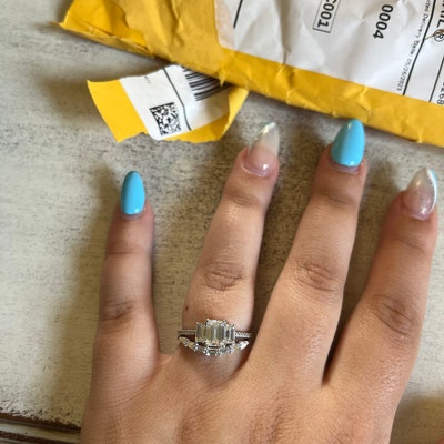 Unique Pear Cut Cornflower Sapphire Engagement Ring Vintage - Etsy