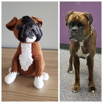 Boxer Crochet Pattern, Crochet Boxer Dog Pattern, Amigurumi Boxer ...