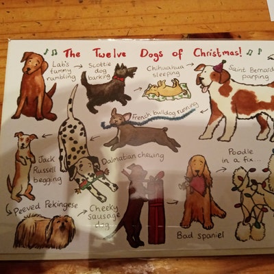 The Twelve Dogs of Christmas... A Christmas Card for Dog Lovers - Etsy UK