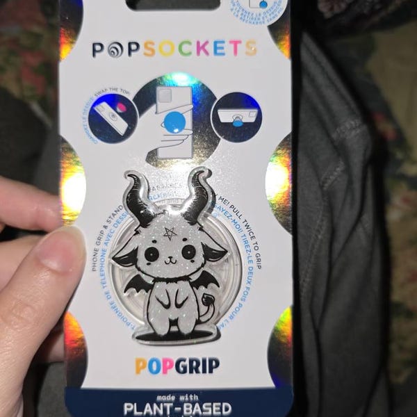 Kawaii Baphomet Phone Grip, Glitter Pagan Popsocket - Etsy