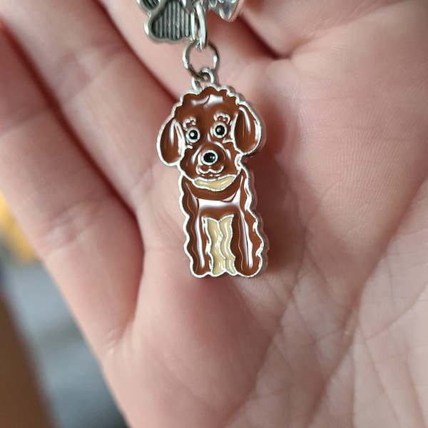Cockapoo Enamel Charm Black, White, Brown Keyring Keychain, Dog Gift ...