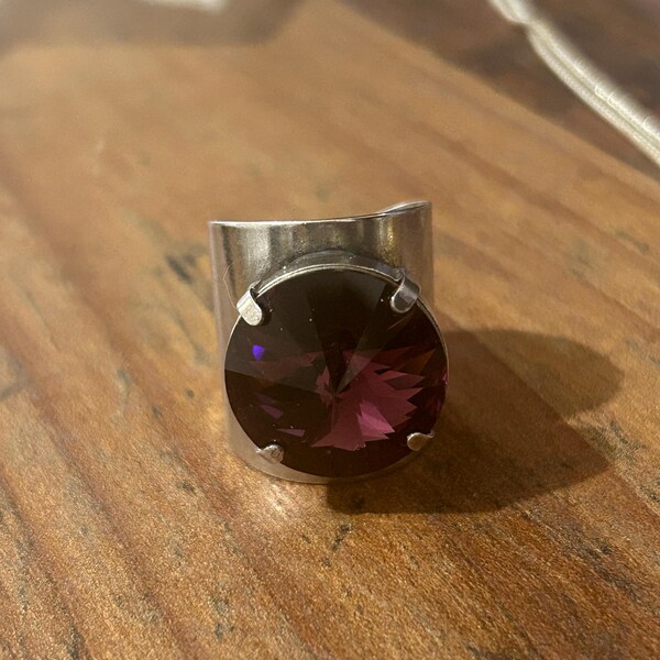 NEW COLOR Agave Ignite Swarovski Crystal Statement Ring, Big Sage Green ...
