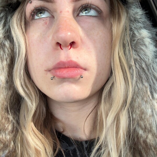 Bodyjewels007 Red Quartz Stone Handmade Septum Pincher Tusk Naga Body ...