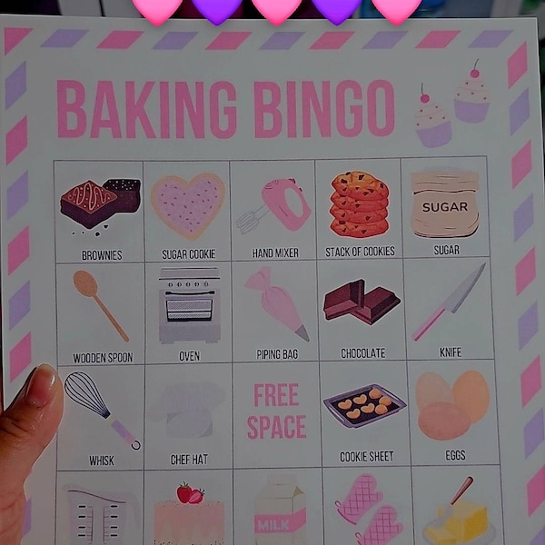 Baking Bingo, 30 Printable Baking Bingo Cards, Baking Birthday, Baking ...