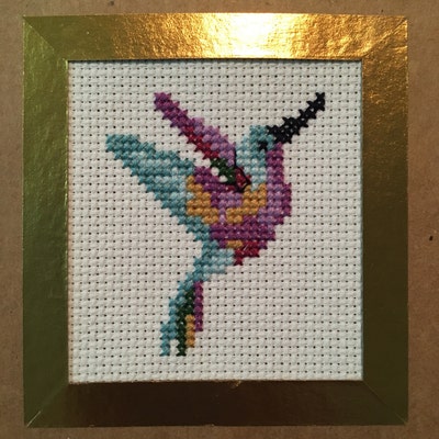 Hummingbird Small Cross Stitch Pattern, Hummingbird Mini Embroidery ...