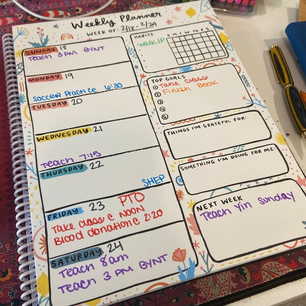 Weekly Planner Notepad 8.5x11 50 Sheets 2024 50 Week Planner to Do List ...