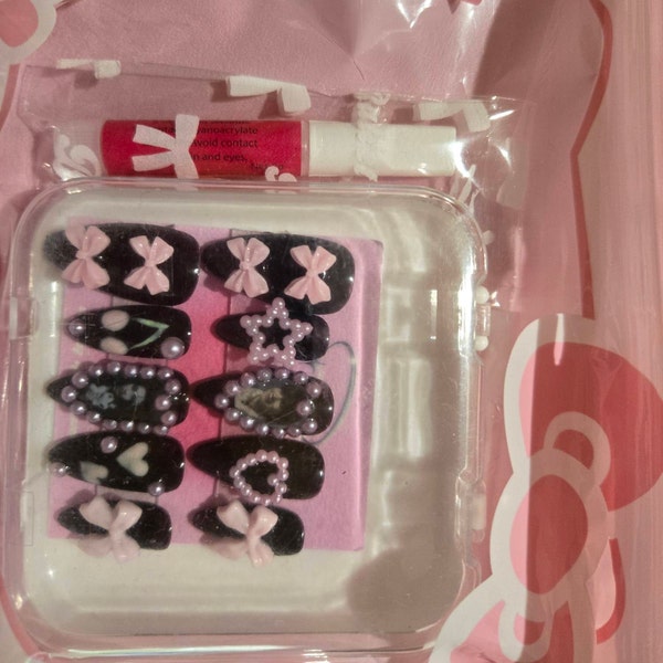 ATEEZ ANITEEZ Aesthetic Press on Nails Kpop Nails Coquette Nails Almond ...