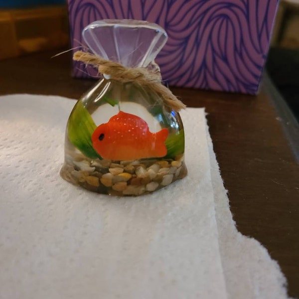 Tiny Handmade Resin Bagged Axolotl Figurine Kawaii Paperweight Cute ...