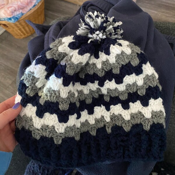 Crochet Hat Pattern:granny Square, Stitch Beanie (PDF Pattern), Photo ...