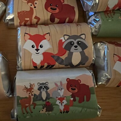 60 Forest Animals Miniature Candy Bar Wrapper Woodland Creatures Mini ...