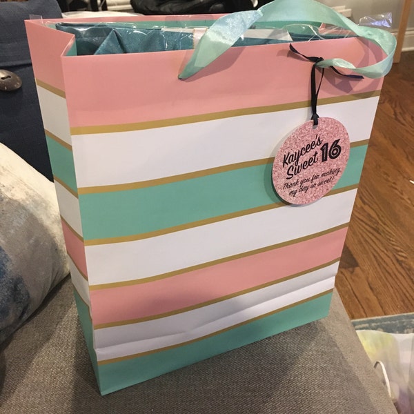 Sweet Sixteen Favor Tag, Sweet 16 Favor Tags, Sweet Sixteen Party Favor ...