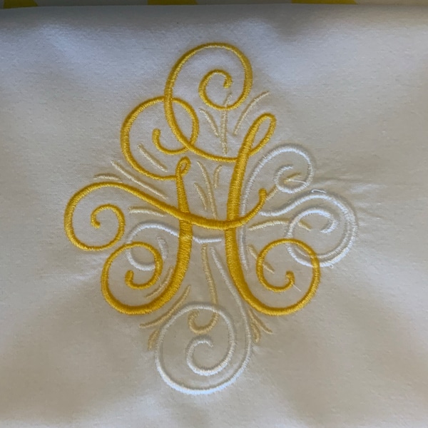 Adorn Monogram Machine Embroidery Font - 5″ 6″ - Formats: Bx Dst Exp ...