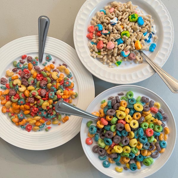 Hanging Faux Food Cereal Wall Art Decor Bespoke Lucky Charms Fruit ...