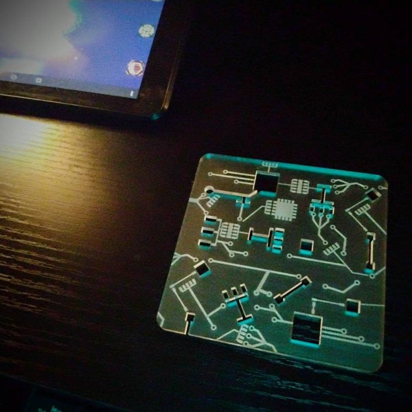 Circuit Board Coaster | Transparent Engraved Coaster | Computer Geek ...