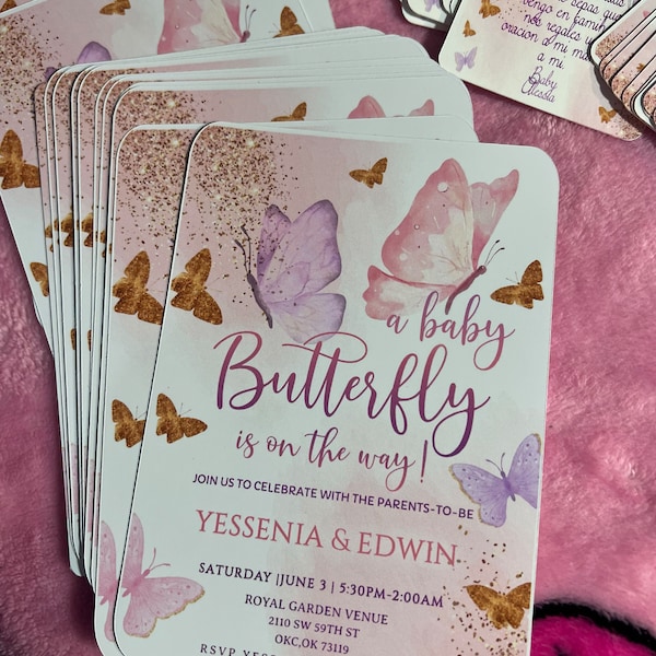 Butterfly Baby Shower Invitation Set, Butterfly Baby Shower Invitation ...