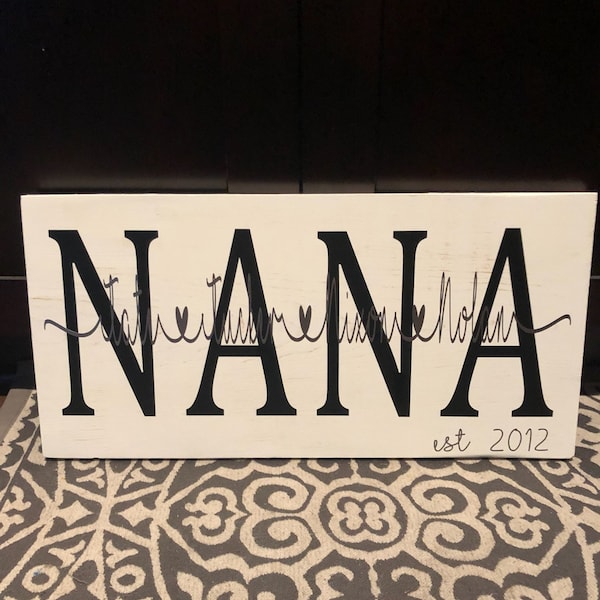 Nana Wooden Sign | Personalized Family Sign | Personalized Wooden Sign ...