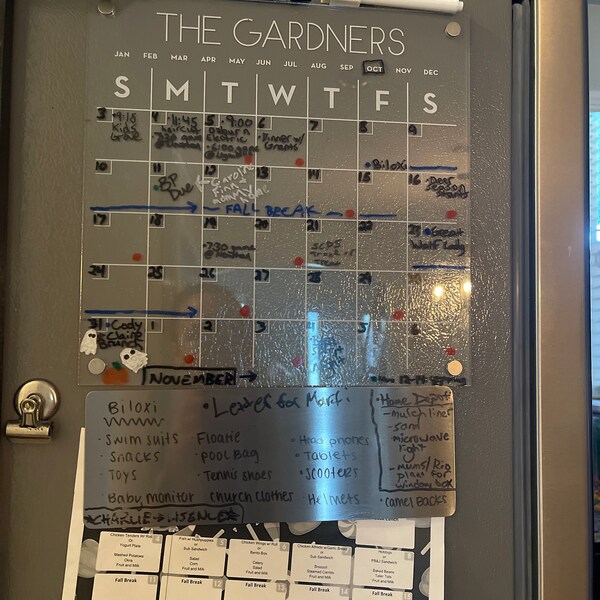 Magnetic Monthly Acrylic Calendar, 2022 Planner, Dry Erase Calendar ...