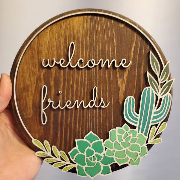 Cactus Laser Cut File SVG, Cactus Frame Laser File, Round Cactus Sign ...