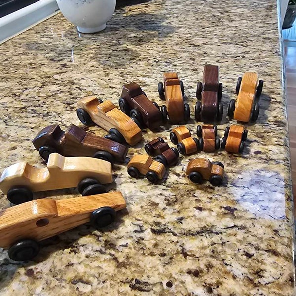 Thimble Cars Small Wooden Toy Cars - Etsy