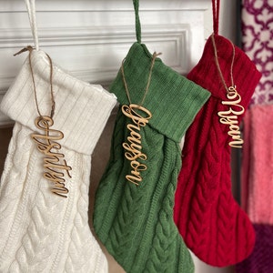 Stocking Name Tags Wooden Personalized Stocking Tag Nametag Cutouts ...