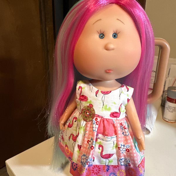 Eyelet Lace Dress and Bloomers, Detached Pocket, 14” Doll Clothes, Ruby ...