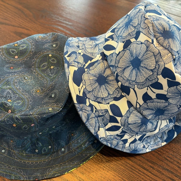 Bucket Hat & Sun Hat Sewing Pattern, Reversible Unisex Hats for Adults ...