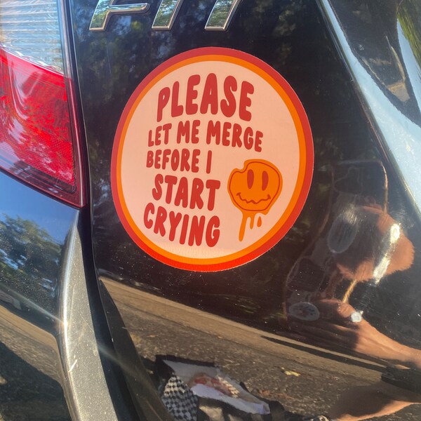 Surviving and Vibing 6 Round Circle Bumper Sticker Millennial Gen Z ...