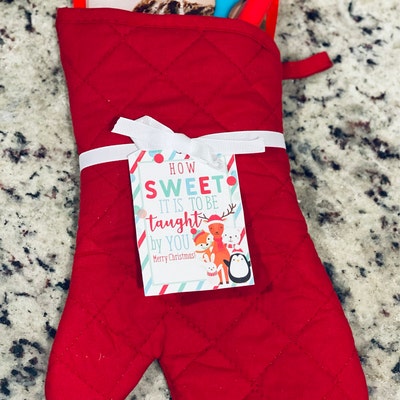 Teacher Christmas Gift Printable Tag Christmas Teacher Tag Holiday ...