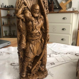Vidar Statue Wood Sculpture, Wood Carving - Etsy