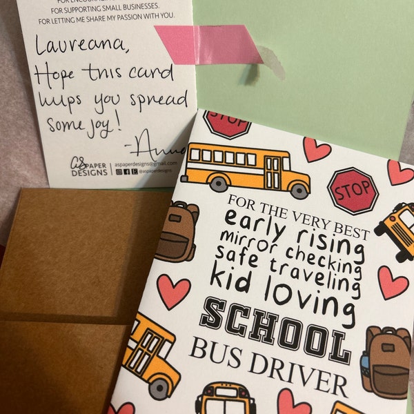 Thank You Greeting Card for School Bus Driver Appreciation - Etsy